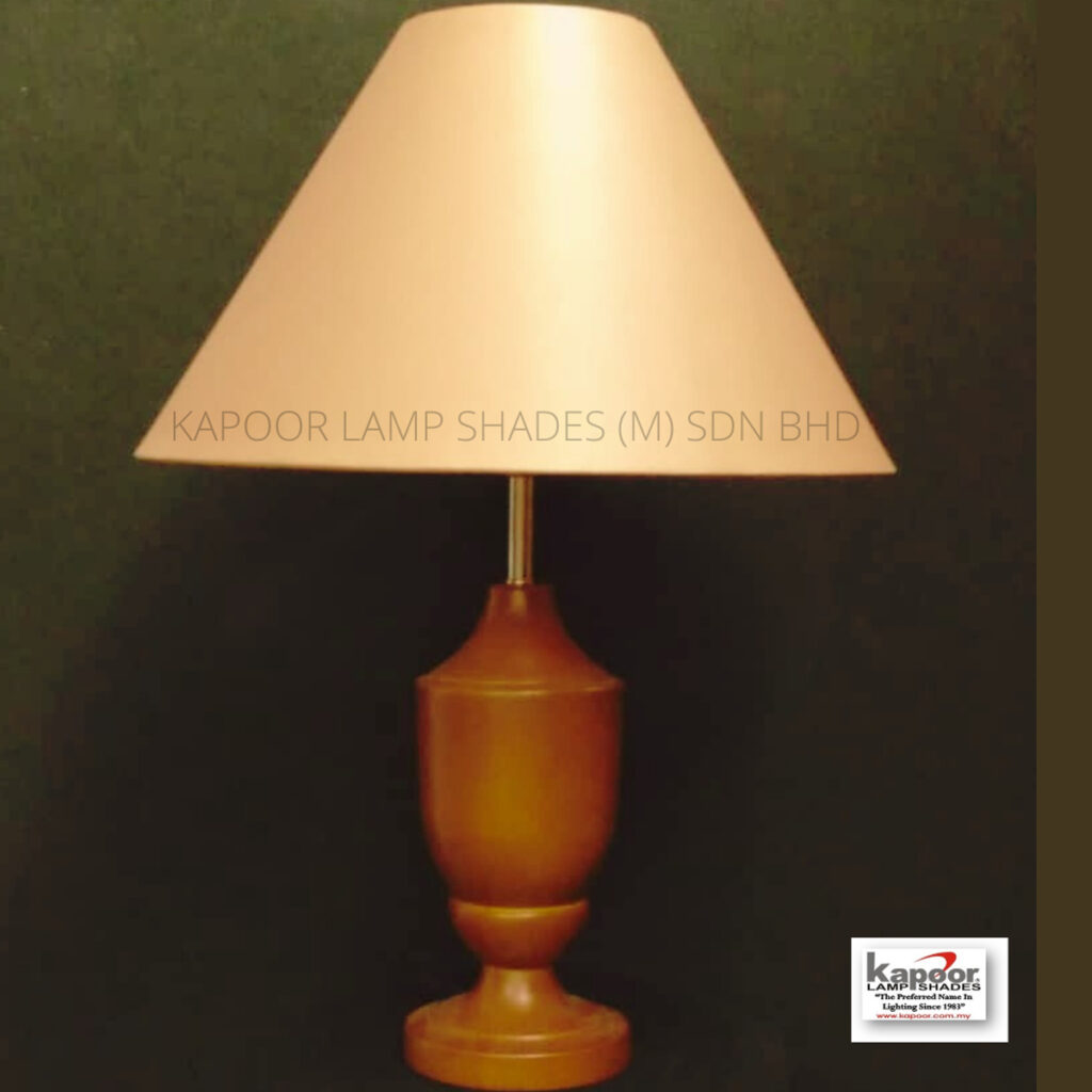 Wooden table lamp with shade/Lampu meja kayu - Kapoor Lamp Shades